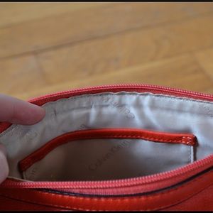 Calvin Klein | Bags | Calvin Klein Red Leather Crossbody Purse | Poshmark